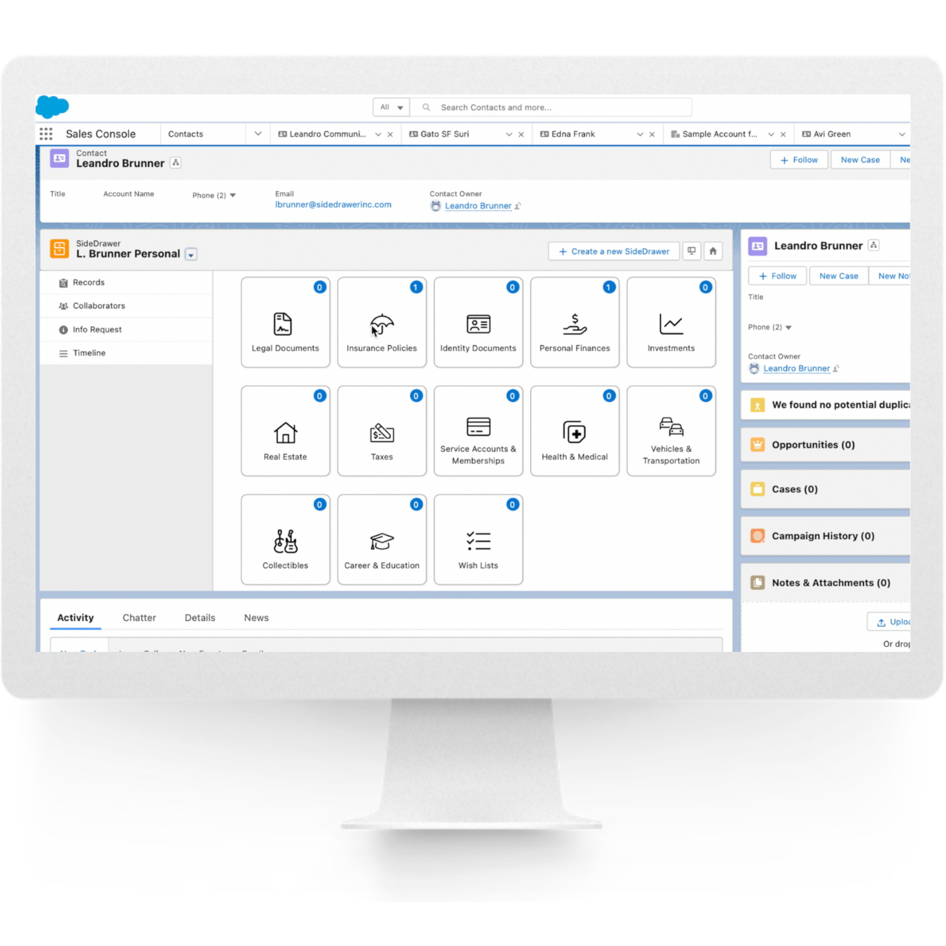 Salesforce & SideDrawer